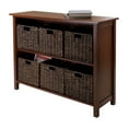 Winsome Wood Granville 7-PC Storage Shelf Set w/ Corn Husk Baskets ...
