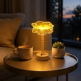 Amketima Acrylic LED Night Light Flower Shape Warm Yellow Glow Table ...