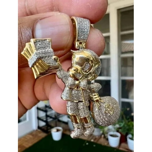 Aishvi Jewels 2Ct Round Cut Real Moissanite Mini Bird Brooch Women's ...