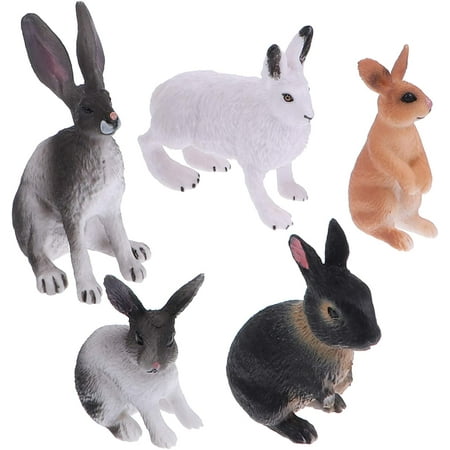 Lonbiaci 5pcs Rabbit Toy Figure Rabbit Figure Toy Collection Playset ...