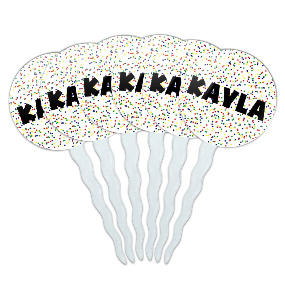 Kayla Cupcake Picks Toppers - Set of 6 - Mutlicolored Speckles ...