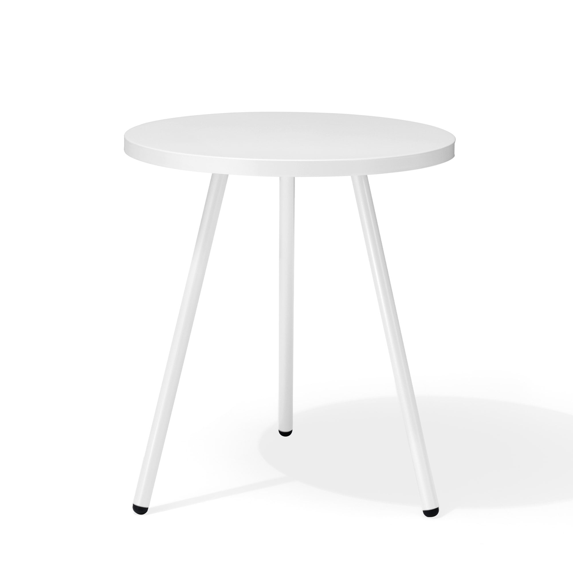 Crestlive Products Outdoor Metal Round Patio Side Table in White Finish ...