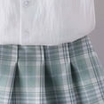 akafmk Girls School Uniform Outfits Lapel Bow Button Down Shirts Short ...