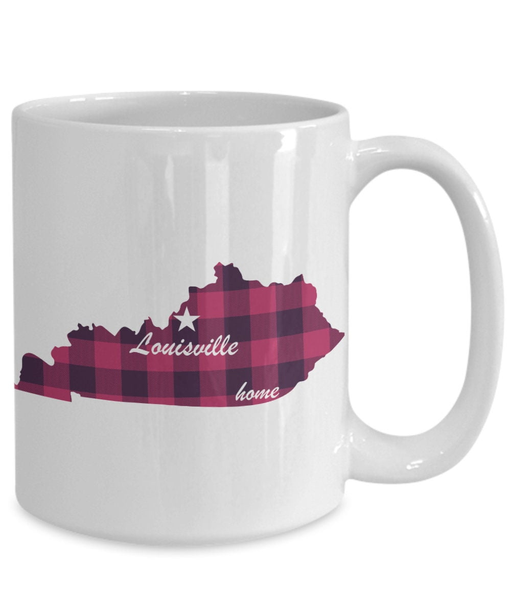 Kentucky Buffalo Plaid With Customized City Option White Gift coffee ...