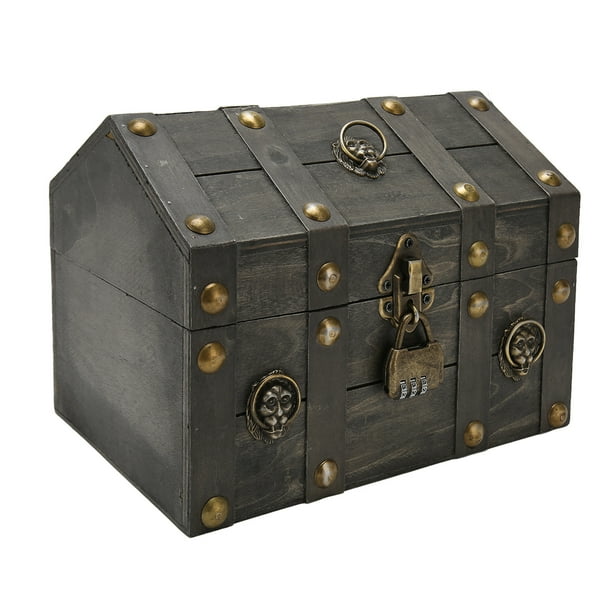 Wood Treasure Chest Boxes, Multipurpose Hand Crafted Wooden Storage Box ...