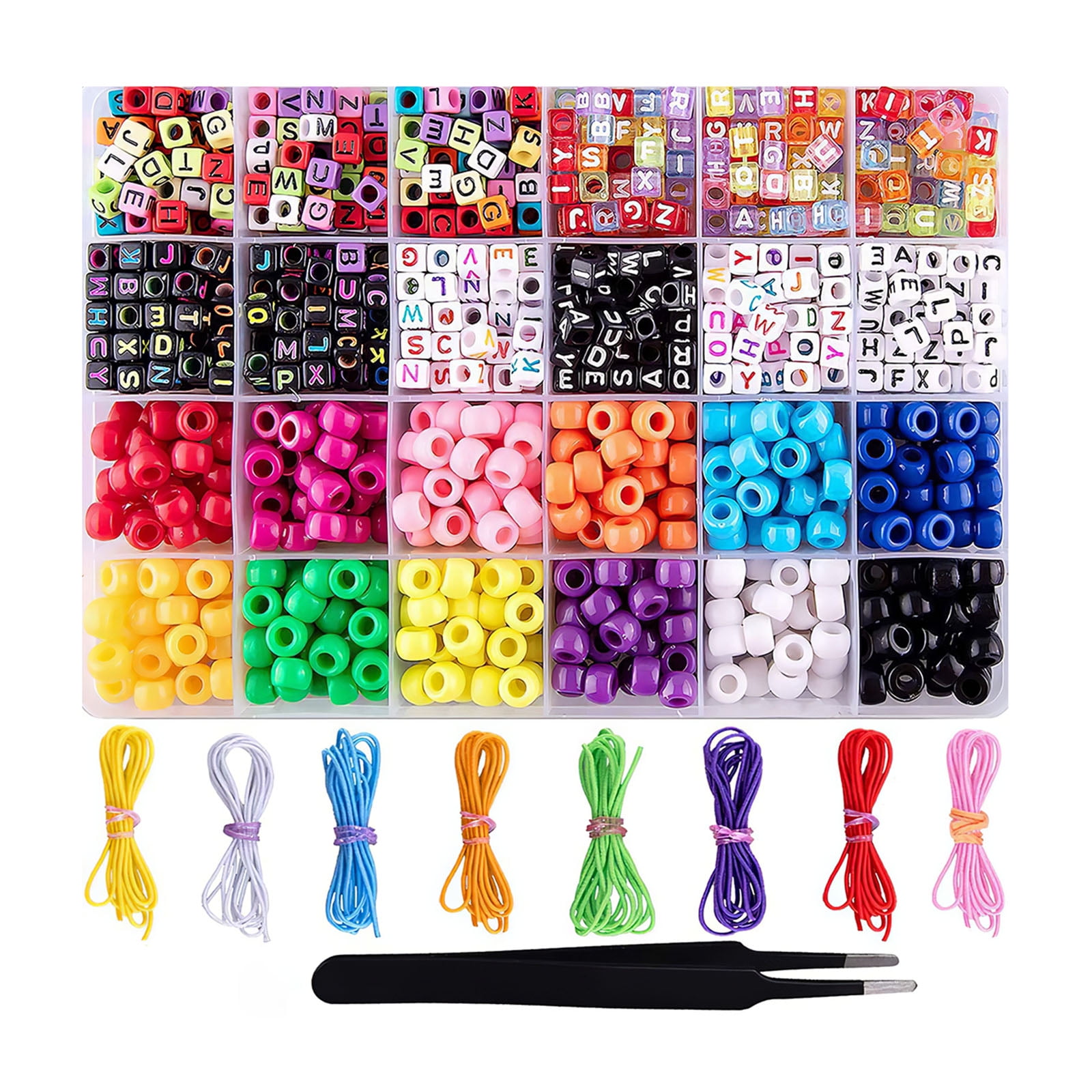 TureClos Alphabet Beads Bucket Beads Accessories Tasteless 8-color ...