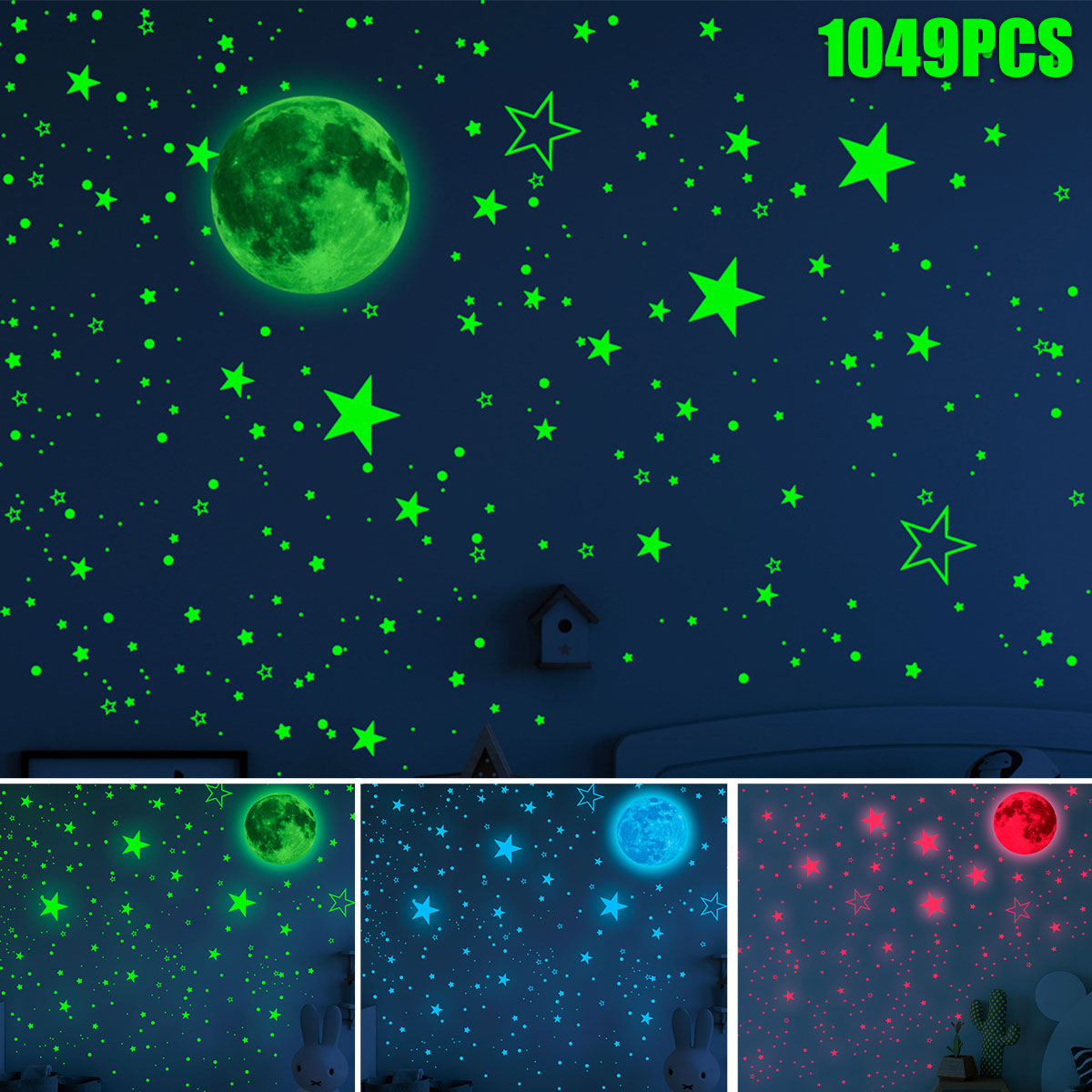 Home Decor Line Deep Space Glow in the Dark Wall Stickers - Walmart.com