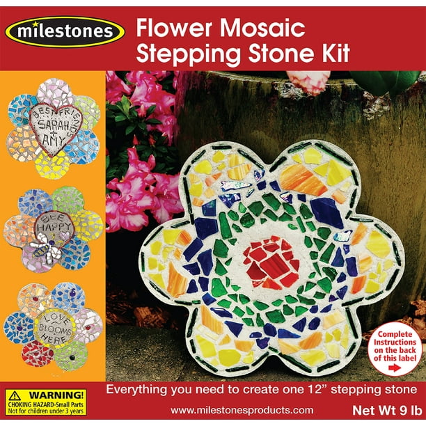 Mosaic Stepping Stone Kit-Flower - Walmart.com - Walmart.com