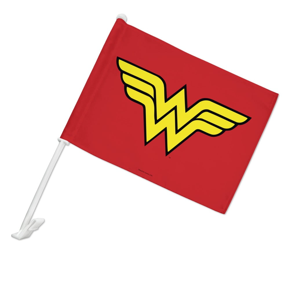 Wonder Woman Classic Logo Car Truck Flag with Window Clip On Pole ...