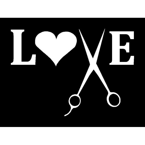 Hairdresser Love Stylist Scissors Decal Sticker Beauty Salon Pink Nails ...
