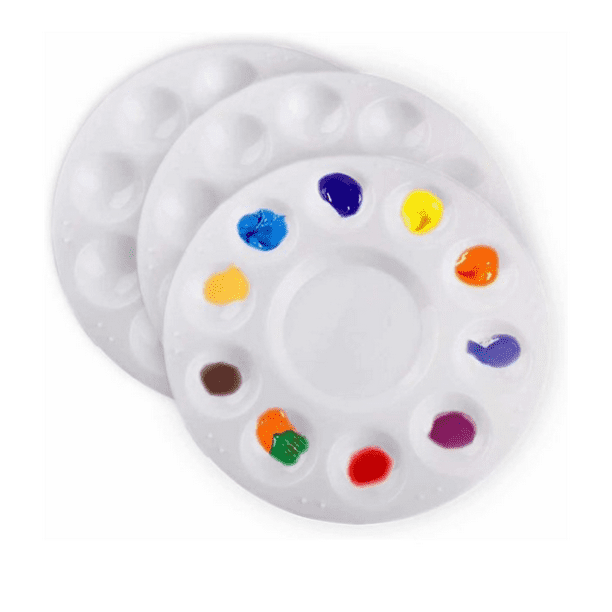 Palette, Round Plastic Kids and Adults Art Paint Pallet for Watercolor ...