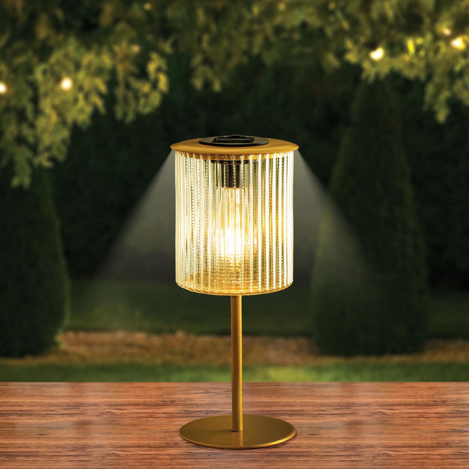 Merkury Innovations Outdoor Weatherproof Solar Metal Table Lamp, Solar ...