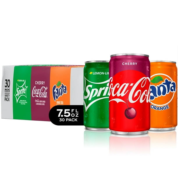 Coca-Cola Mini Cans Variety Pack (7.5oz / 30pk) - Walmart.com