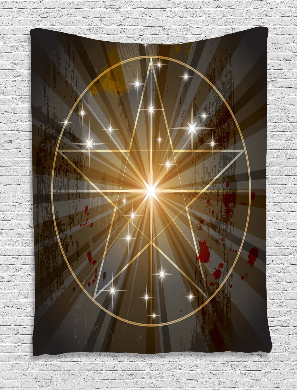 Pentacle Tapestry, The Ancient Medieval Mystic Pentagram on Radial Beam ...