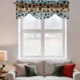 Animal Paw Print Tie Up Valance Curtains Dog Claws Pattern Brown Blue ...