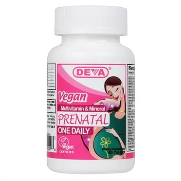 Deva Vegan Prenatal Multivitamin and Mineral - Dye-Free Complete Daily ...