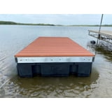 Low Profile Dock Floating Platform Section with Brown Aluminum Decking ...