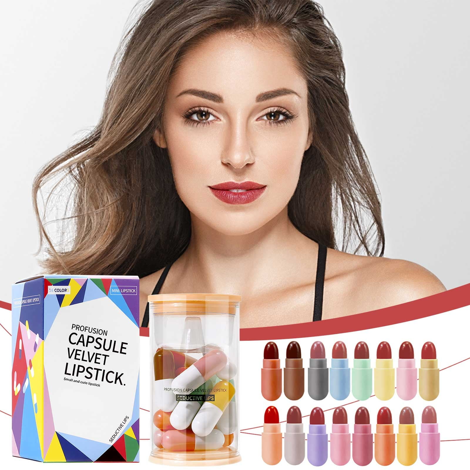 Fiudx Mini Juego de Labiales, Cápsula Portátil, Brillo Labial ...