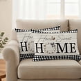 2 Pack Outdoor Waterproof Throw Pillow Covers,Home Black White Gingham ...