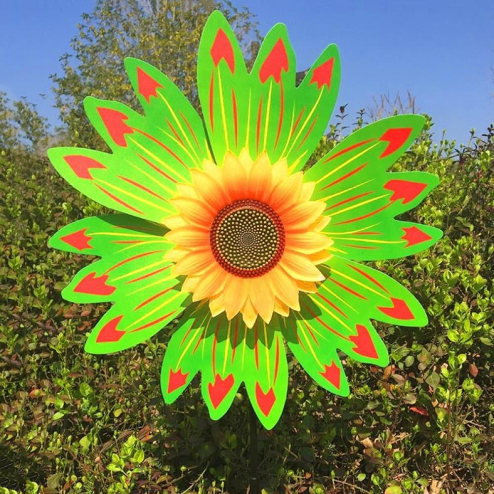 Slopehill Sunflower Windmill Colorful Sunflower Wind Spinner Solar ...