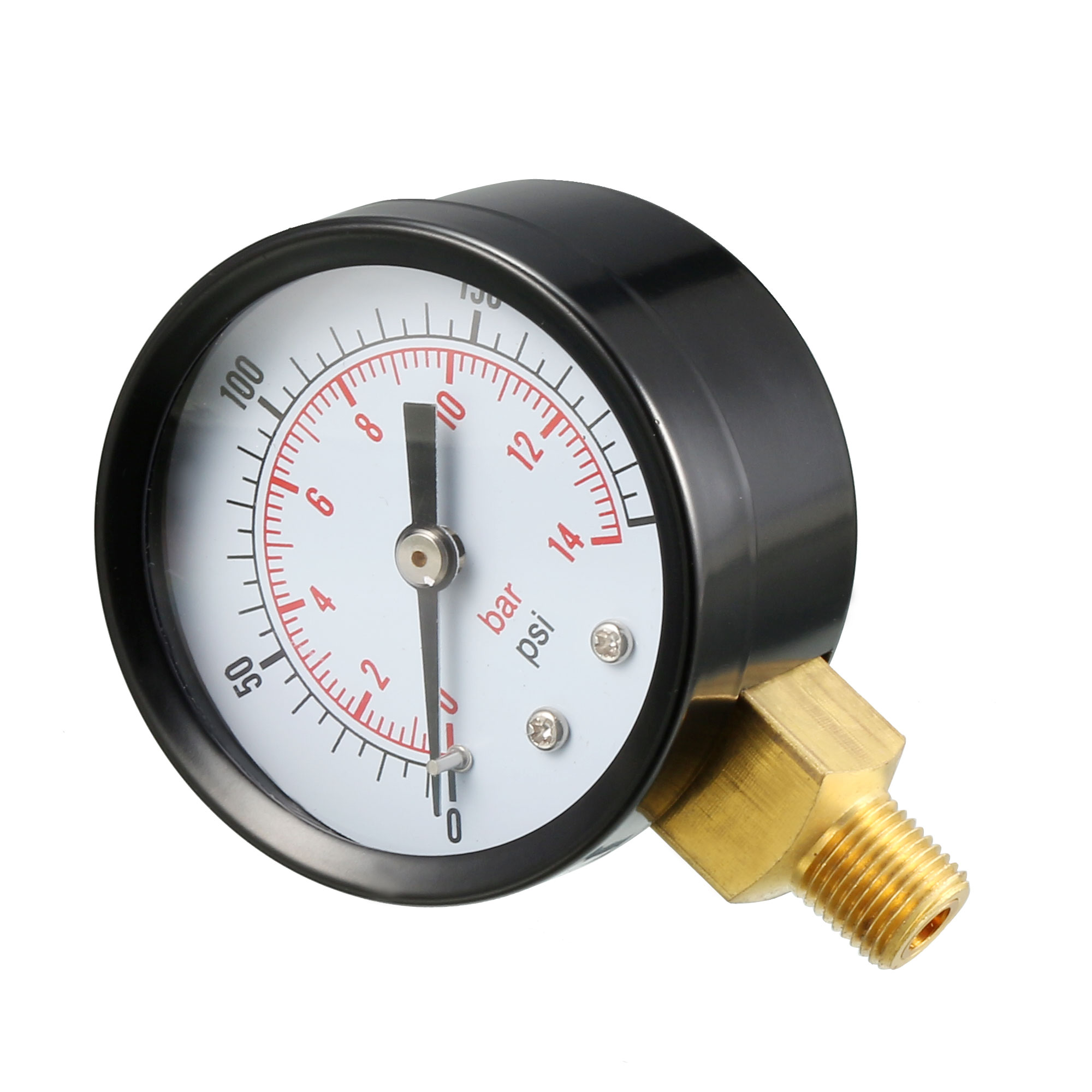 Pressure Gauge 0 200 PSI 0 14 Bar Dual Scale 1 8 Dial Display 1 