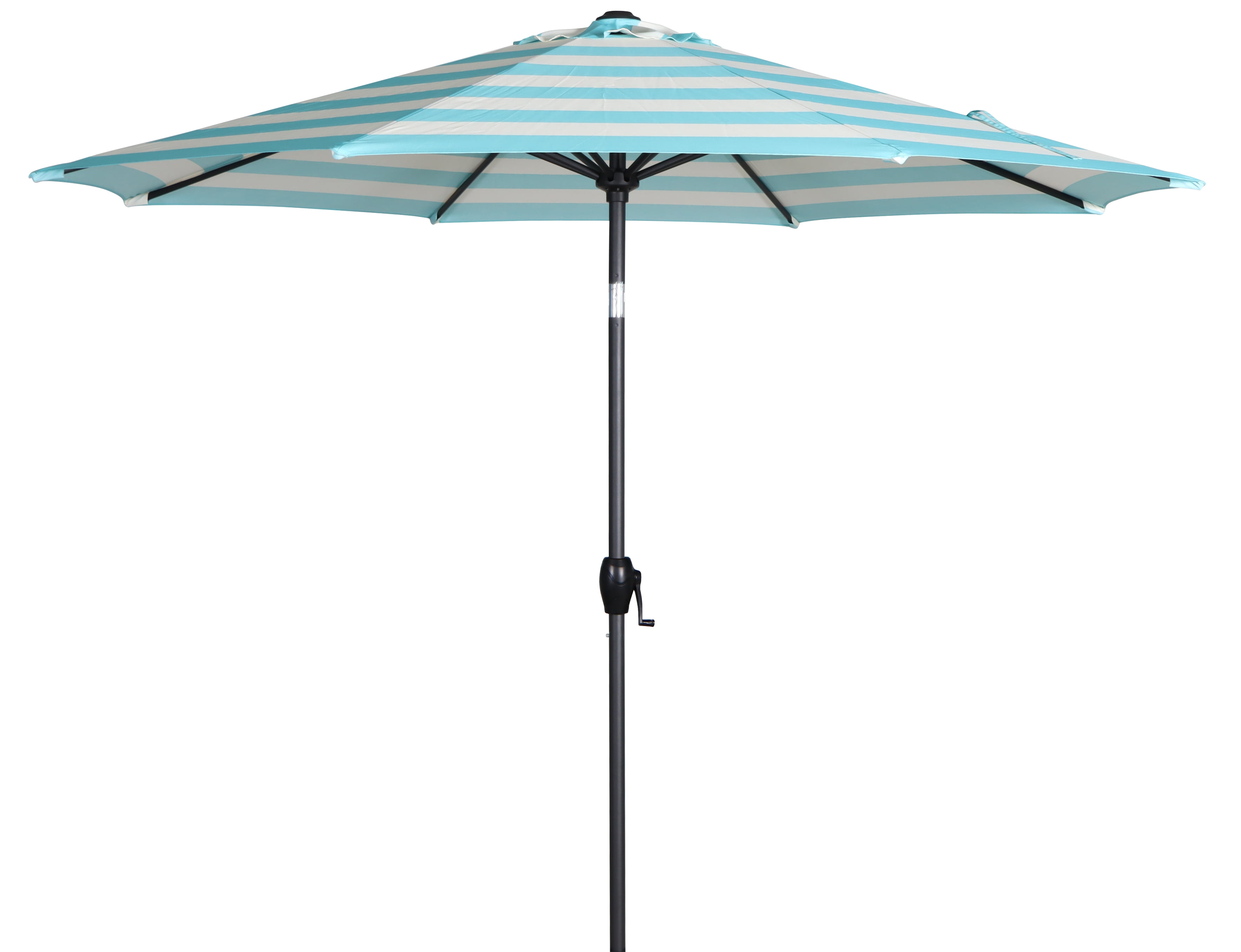 Mainstays 9ft Aqua Cabana Stripe Round Outdoor Tilting Market Patio ...