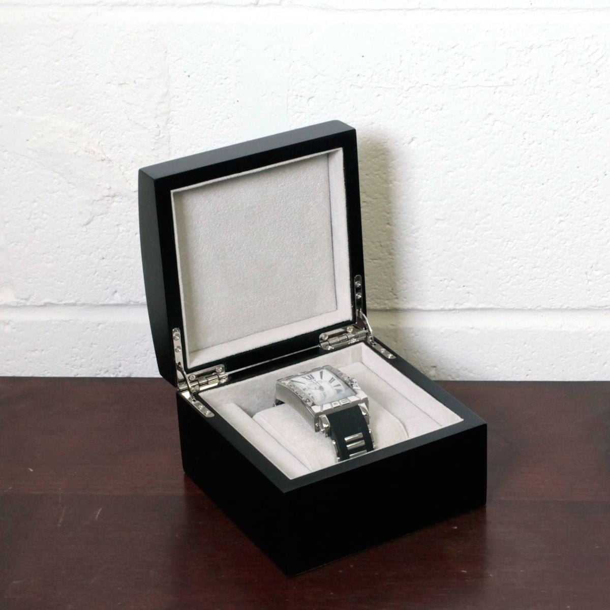 Single Watch Box 1 Extra Large Wood Black Finish - Walmart.com