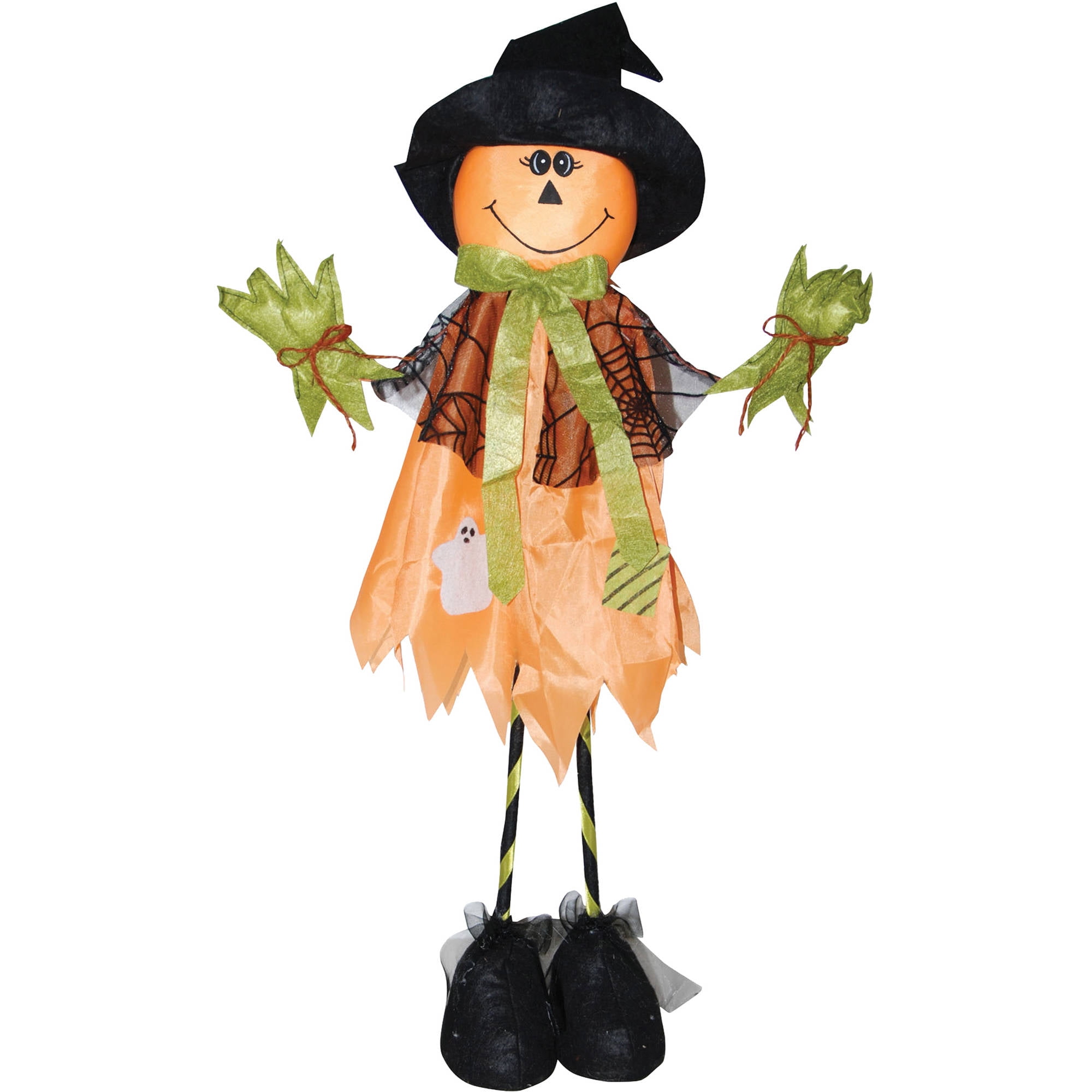 Pumpkin Standing Scarecrow 28" Halloween Decoration - Walmart.com