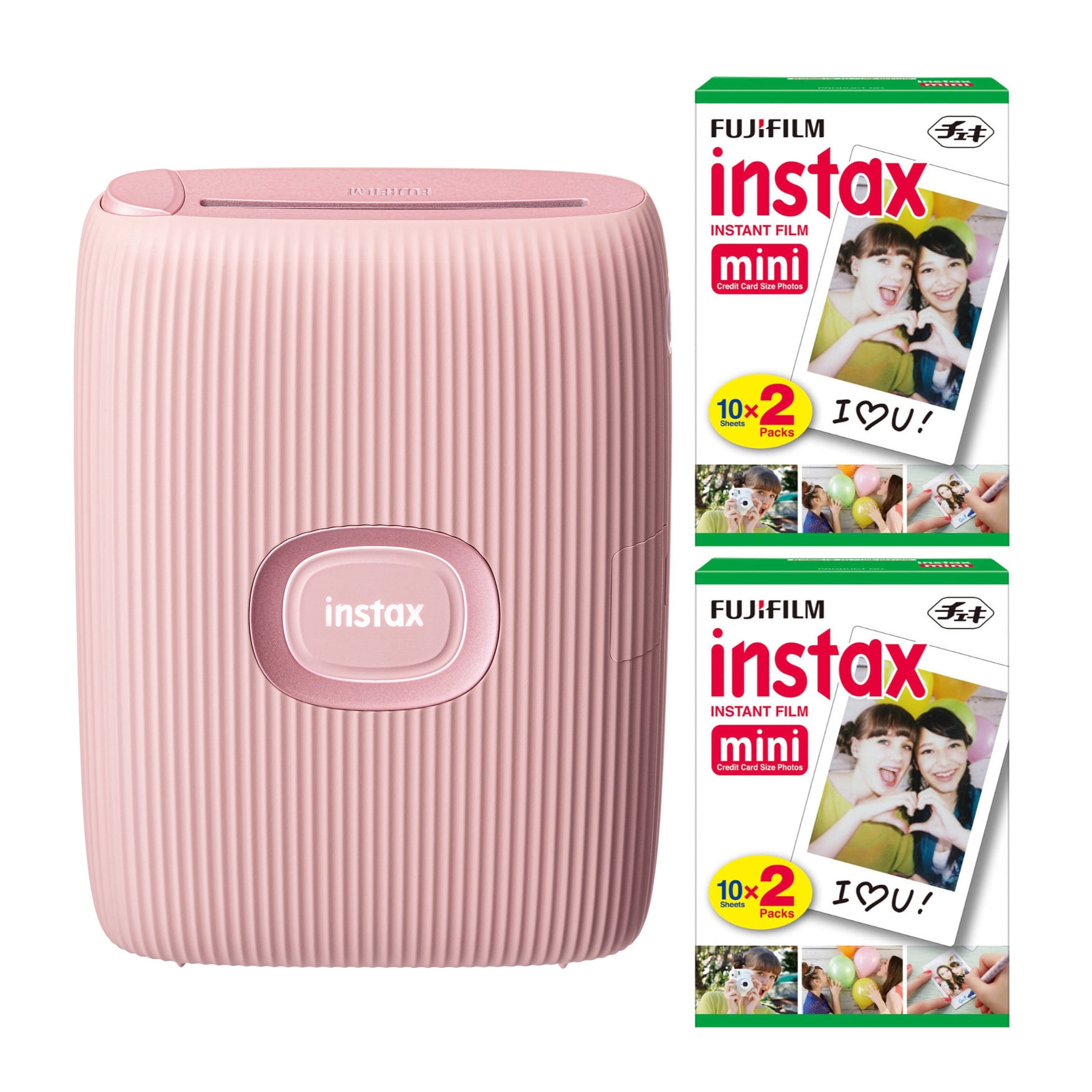 Fujifilm Instax Mini Link2 Portable Bluetooth Smartphone Printer (Pink) with Film Pack (40 ...