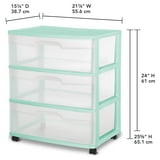 Sterilite 3-Drawer Wide Cart, Multiple Colors - Walmart.com