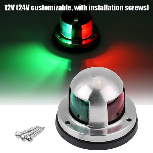 Yosoo Marine Boat 12V/24V Stainless Steel Red&Green LED Navigation ...