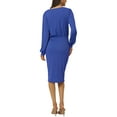 Seta T Womens Ruched Side Slit Lantern Sleeve Slim Fit Ribbed Knit