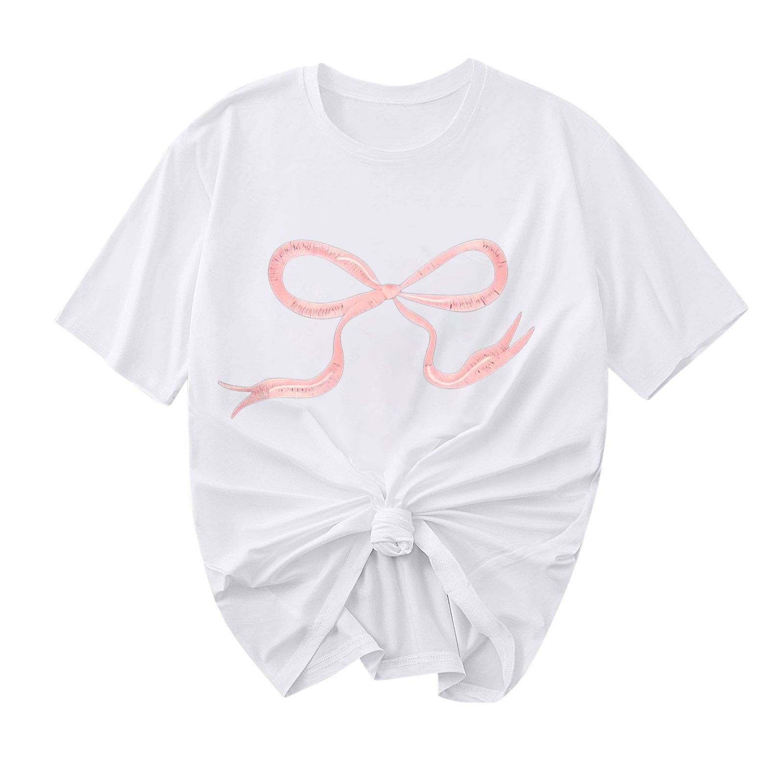 Click here for Swiftwear Top For Women Casual Bow Print Tee Tops... prices