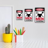 Portrait Round Plus Danger Men Cooking (Kitchen) Wall or Door Sign ...