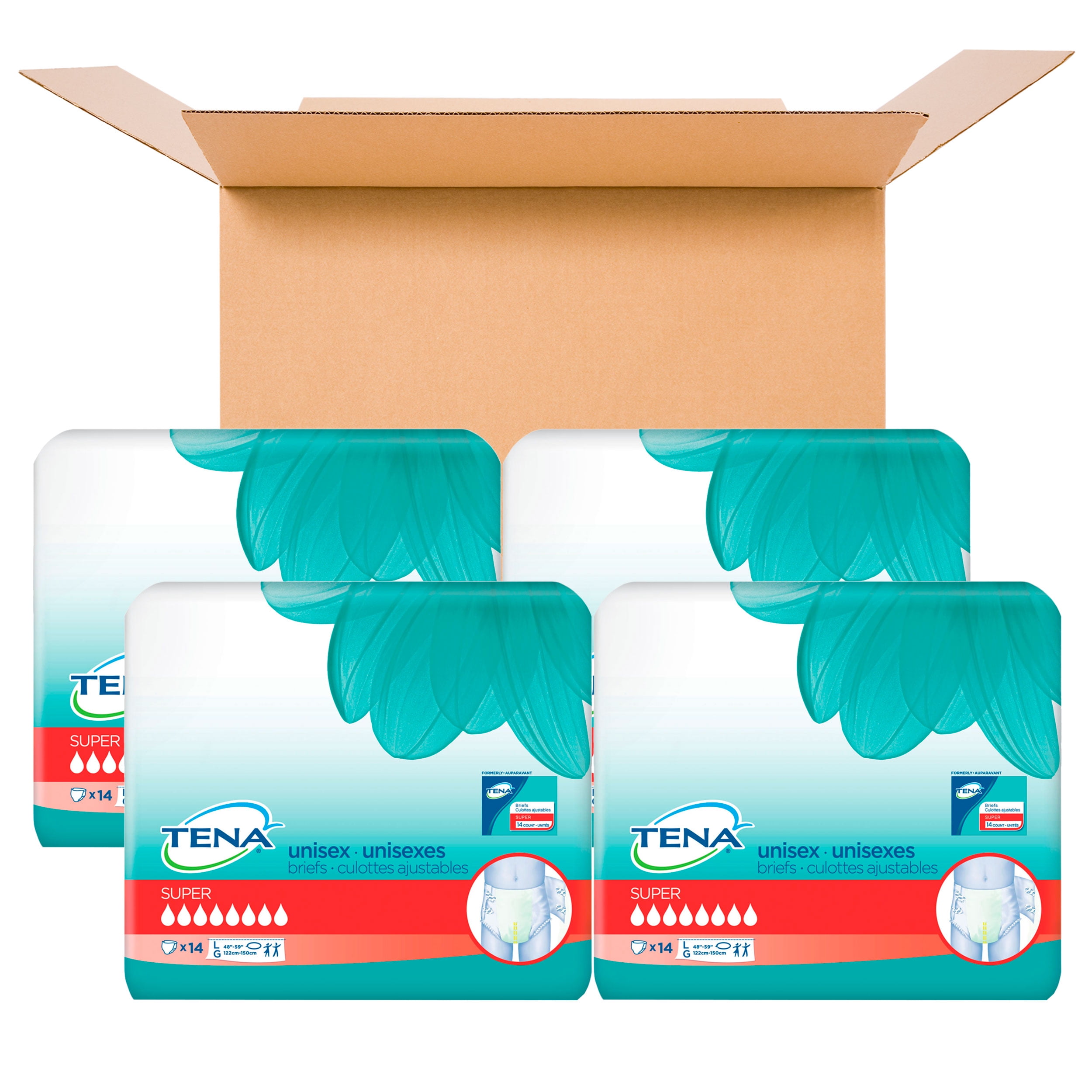 Tena Incontinence Briefs Uni Sex Super Absorbency Large 56 Count
