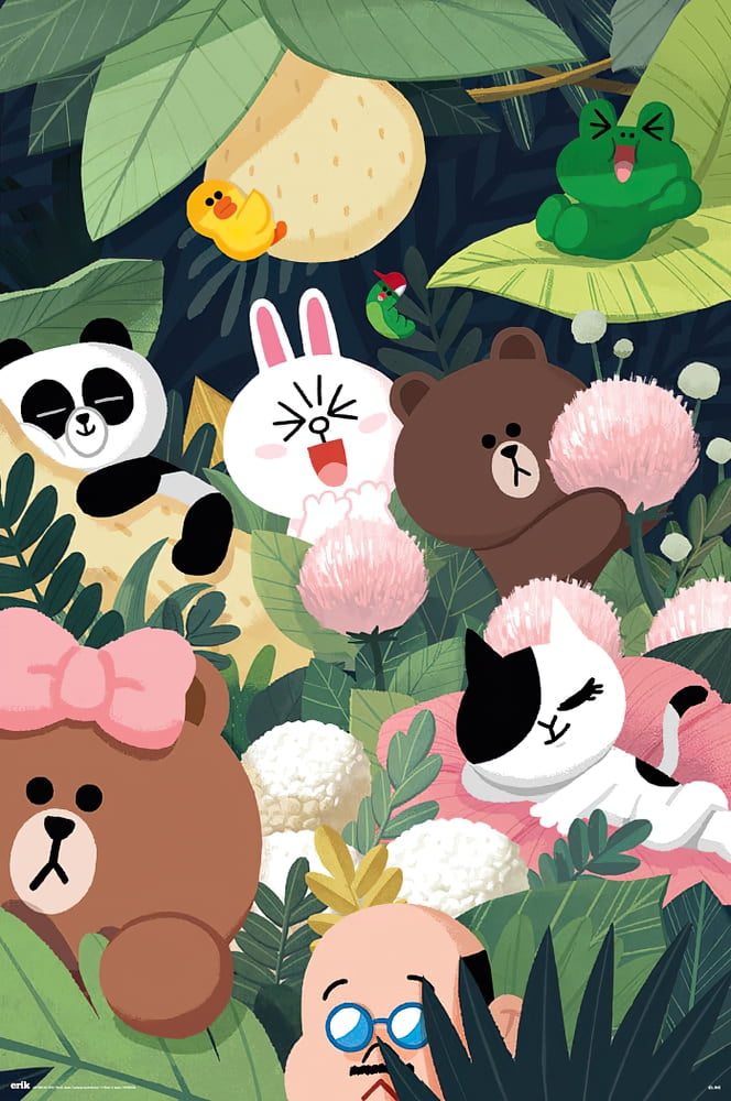 Line Friends - Poster (Jungle) (Poster & Poster Strip Set) - Walmart.com