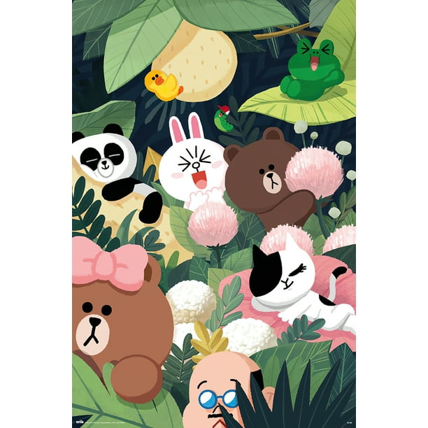 Line Friends - Poster (Jungle) (Poster & Poster Strip Set) - Walmart.com