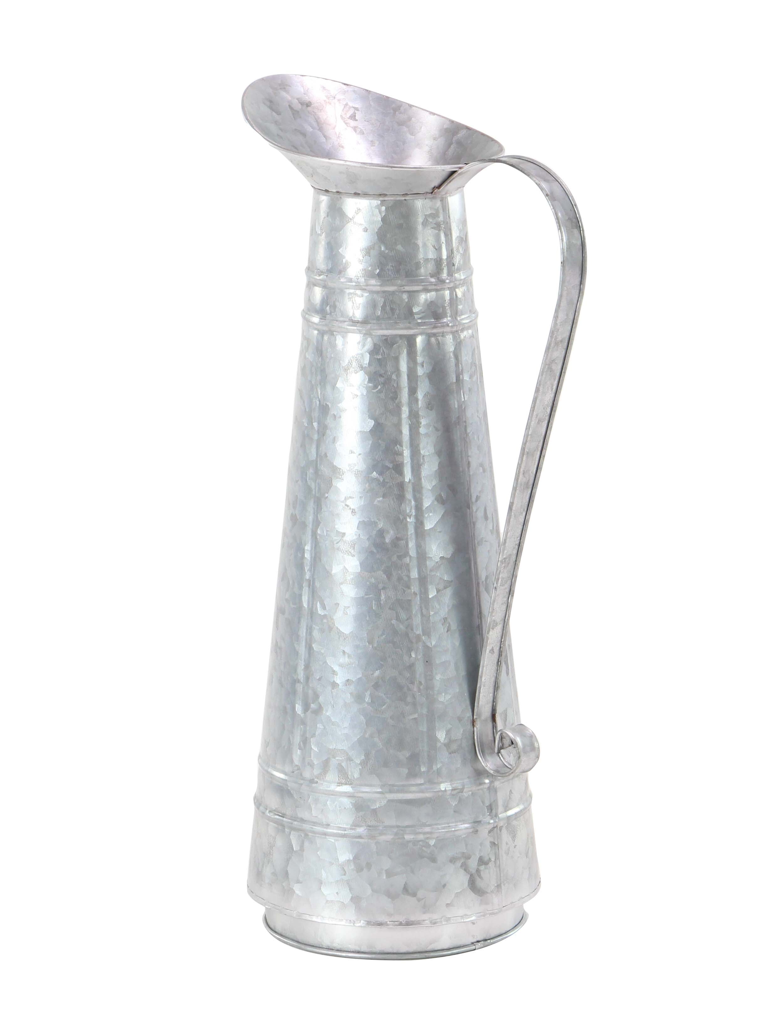 Decmode - Farmhouse Style Tall Galvanized Metal Pitcher Vase and ... Decmode - Farmhouse Style Tall Galvanized Metal Pitcher Vase and ...
