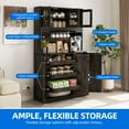 Dextrus Farmhouse Pantry Storage Cabinet with Power Outlets & Hooks ...