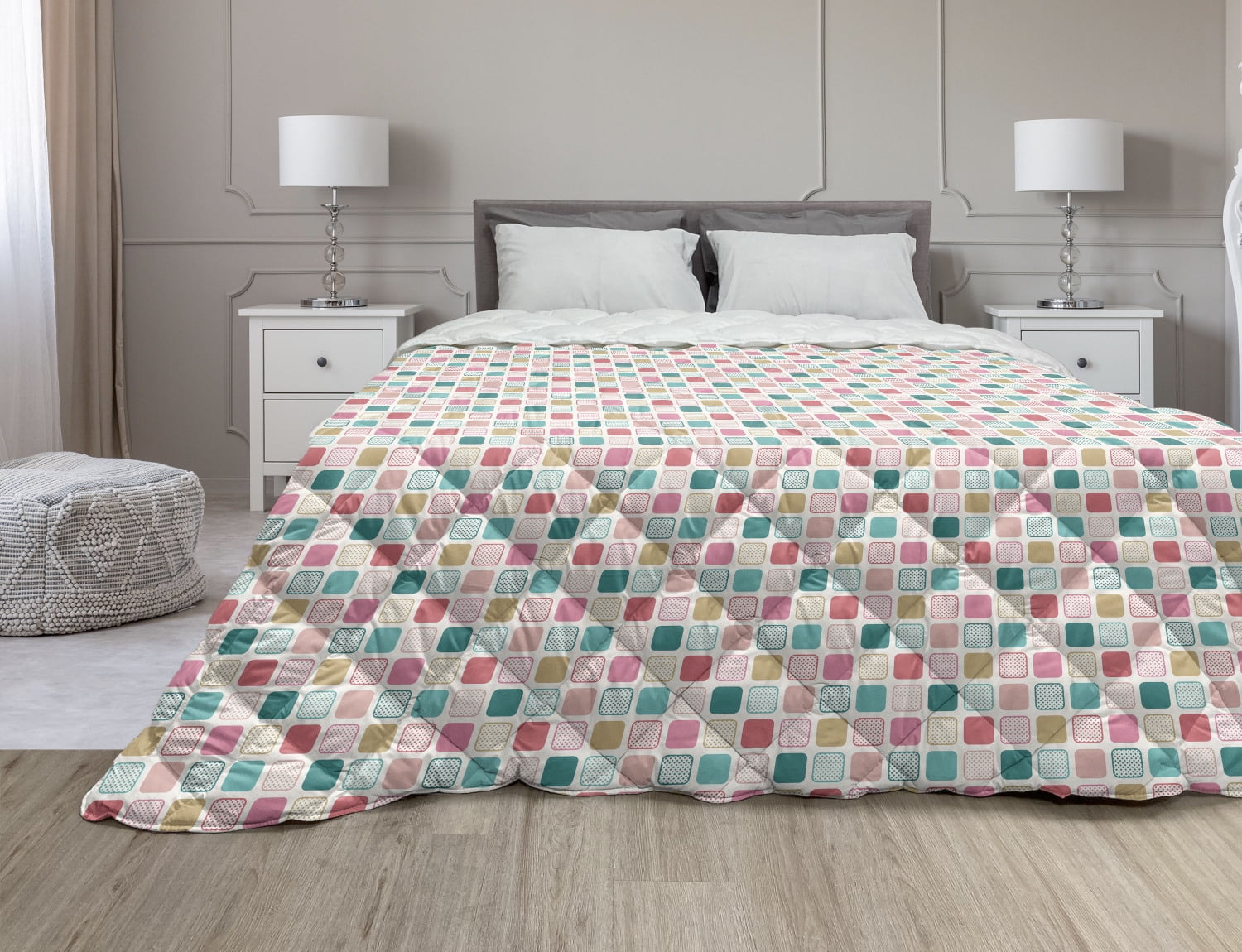 Cactus Down Alternative Comforter, Monochrome Saguaro Succulent ...