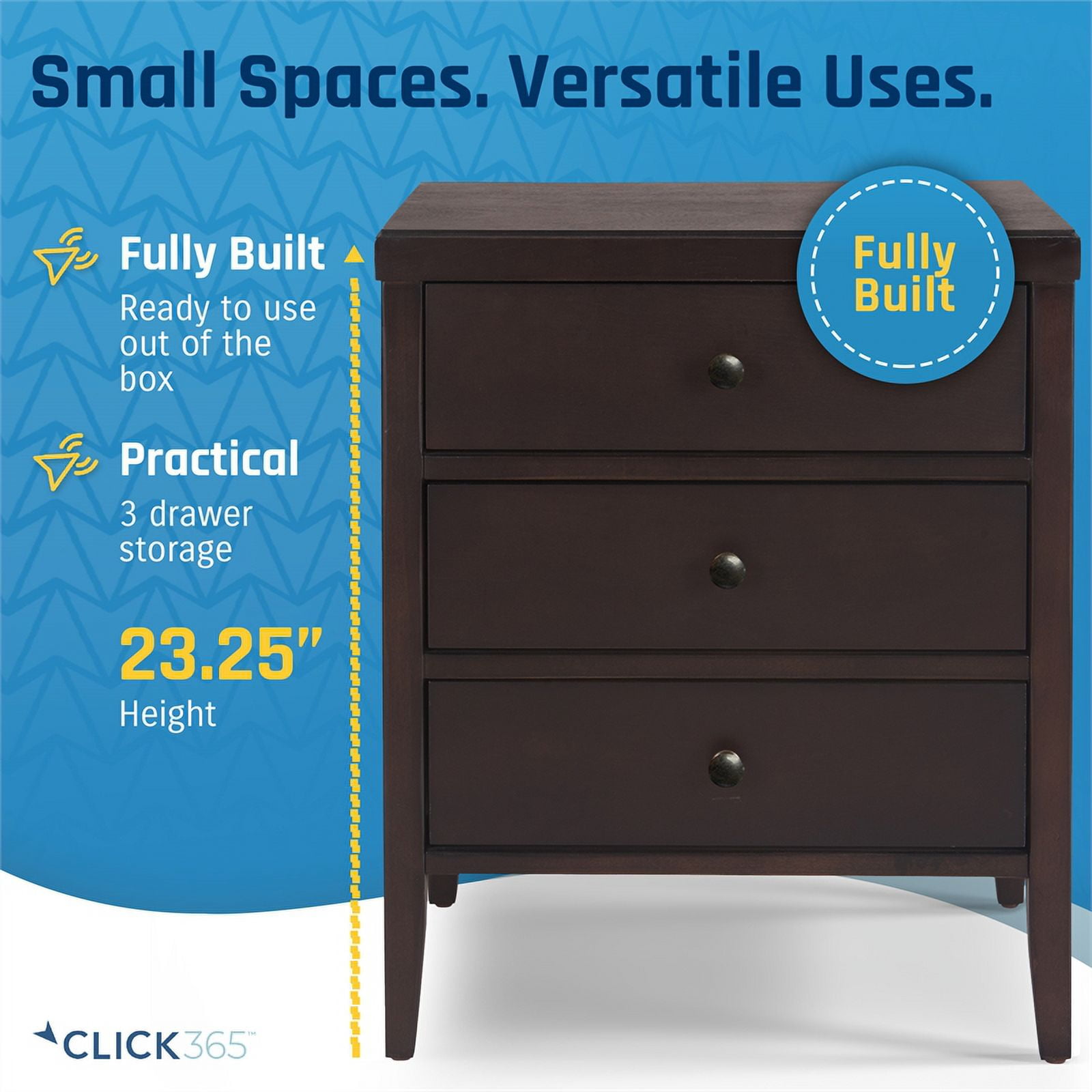 Rushville 3 drawer nightstand store