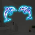 Blue Decals Luminous Dolphin Wall Stickers Glow in The Dark Bathroom ...