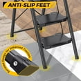3 Step Ladder 800lb Capacity, Folding Step Stool with Wide Anti-Slip ...