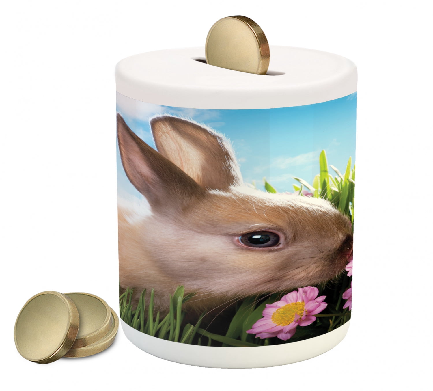 Easter Piggy Bank, Easter Themed Rabbit Photography Small Animal in ...