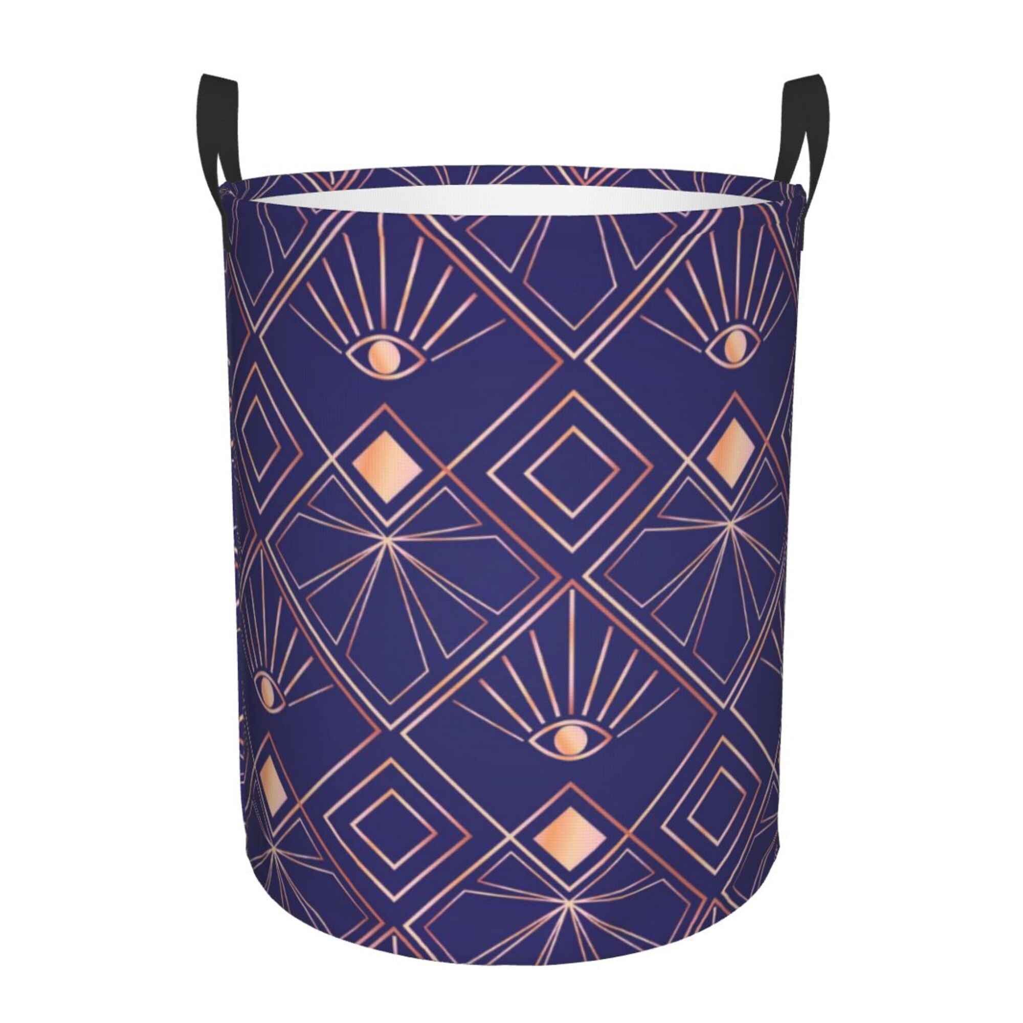 TEQUAN Waterproof Laundry Hampers, Vintage Purple Geometric Gradient ...