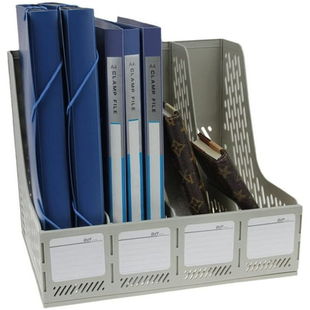 Large Magazine File Folder Holder Plastic Vertical Organizer Office ...
