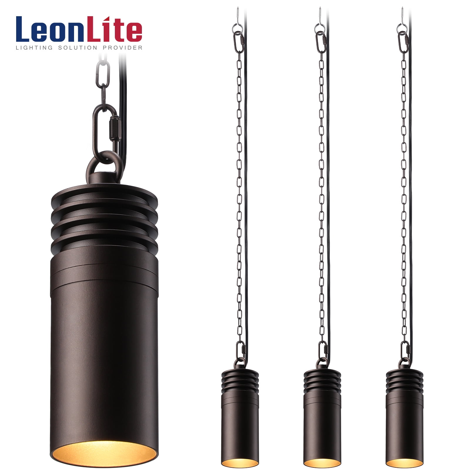 LEONLITE 4.5W 12V Outdoor Pendant Light, 7.63Inch Low Voltage Hanging ...