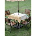Bohemian Floral Texture Square Outdoor Tablecloth with Umbrella Hole ...