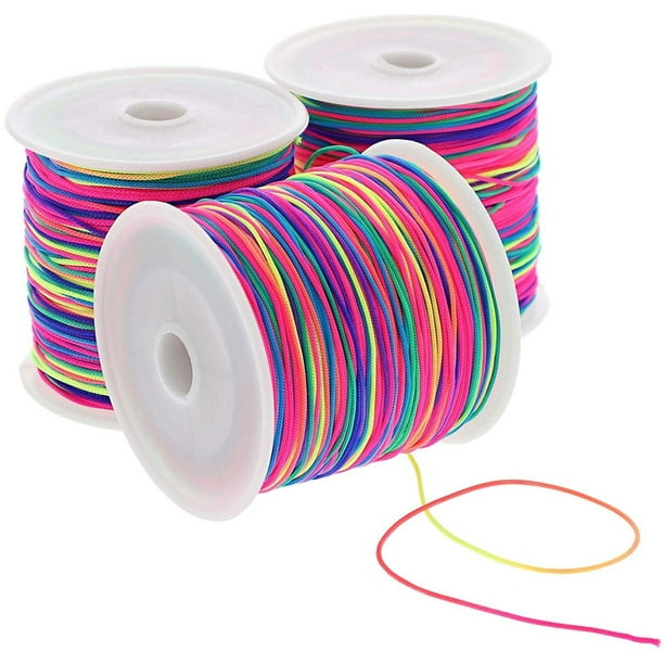 Jewelry Making String Cord (109 Yards), Neon Rainbow - Walmart.com ...