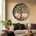 Colorful Tree Metal Wall Art, 11.8 Inch Wall Art Decor Round Family ...